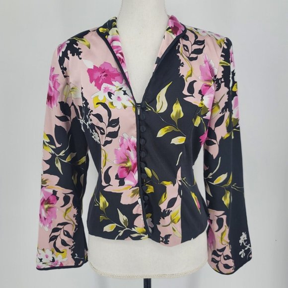 JS Collections | Jackets & Coats | Js Collection Silk Floral Button ...